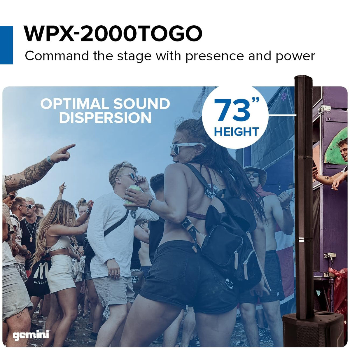 WPX-2000TOGO Portable 1000W PA Speaker - Battery Powered Line Array